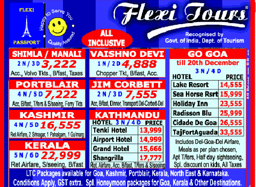 Flexi Tours Domestic Travel Packages - Travel Package Deals & Offers